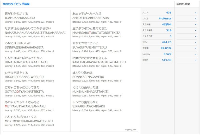 【レベル】イータイピング（e-typing）練習結果の詳細な見方と拡張機能（e-typing plus）の効果的な使い方について【スコア ...